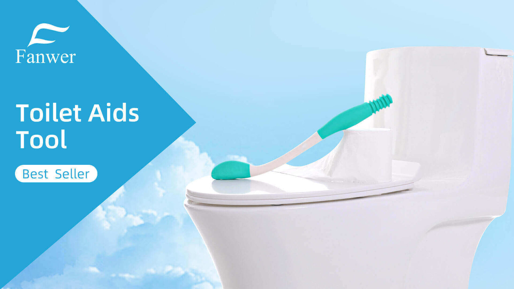 Toilet Aids Tools Cover Toileting Wand for Wipe &Squatty Toilet Stool