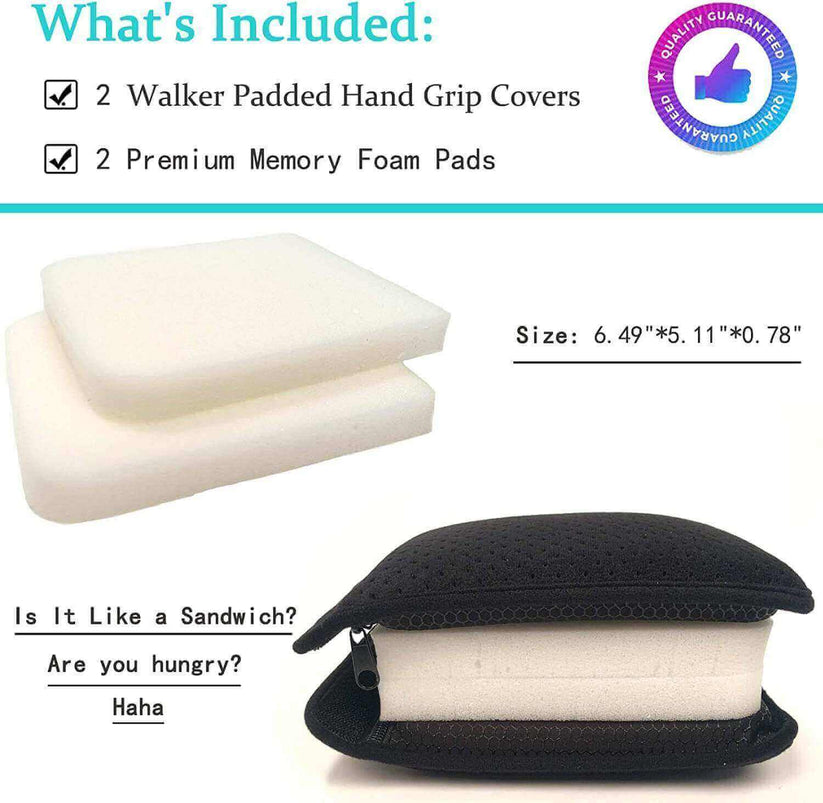 Fanwer Padded Walker Hand Grips, Walker Handle Pads, Crutch Pads Cover