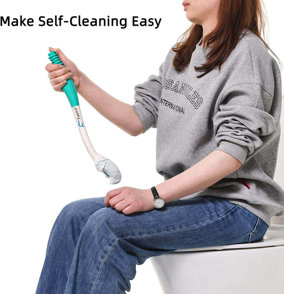 Toilet Aids Tools Cover Toileting Wand for Wipe &Squatty Toilet Stool